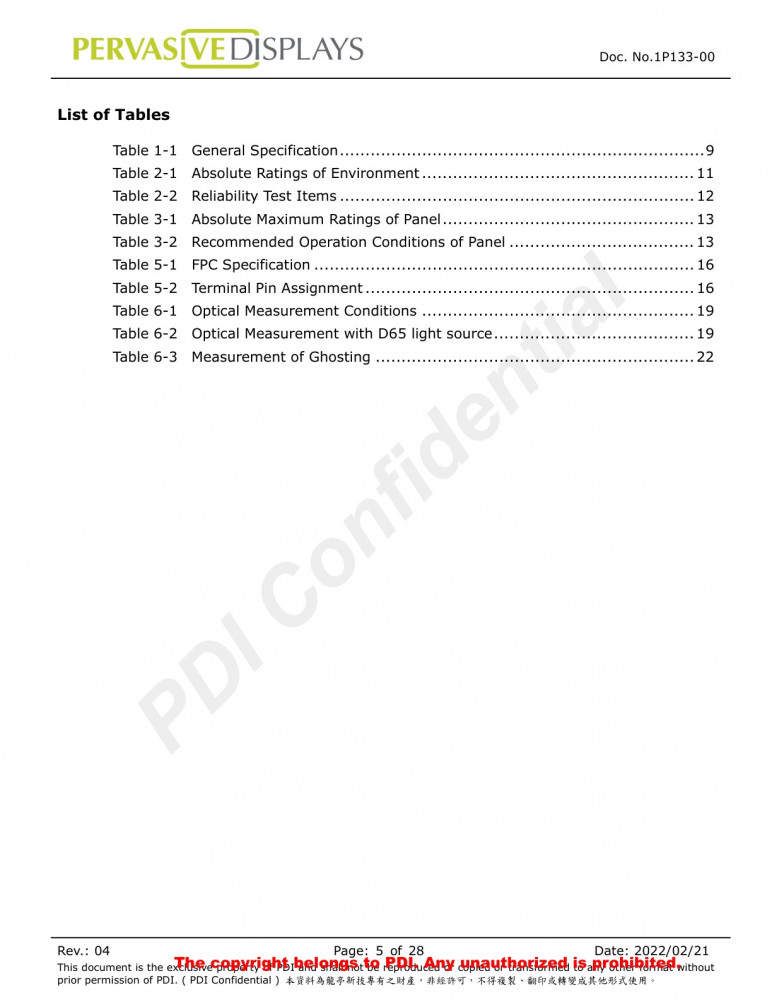 E2190CS021 specification page 5