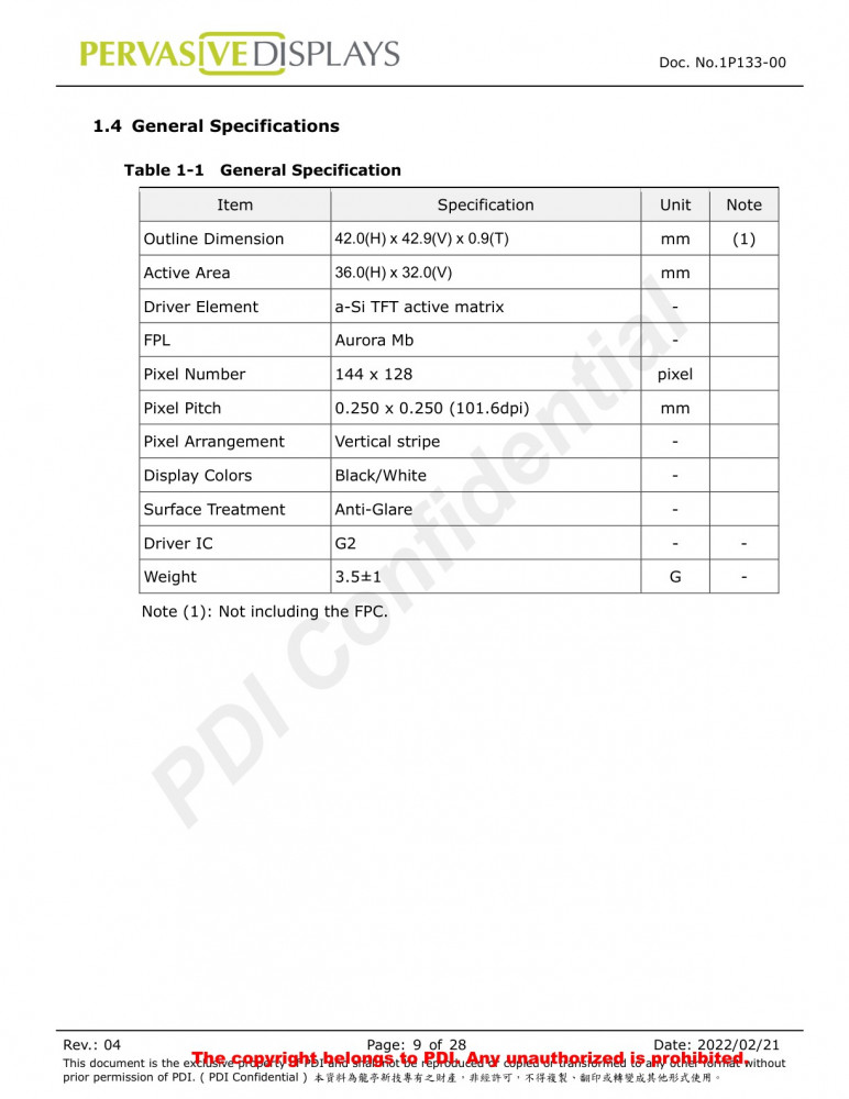 E2190CS021 specification page 9