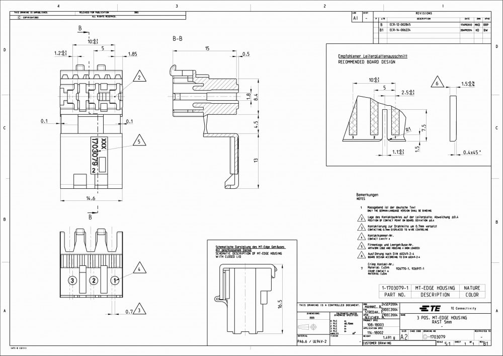 TE Connectivity 1-1703079-1 technical document preview