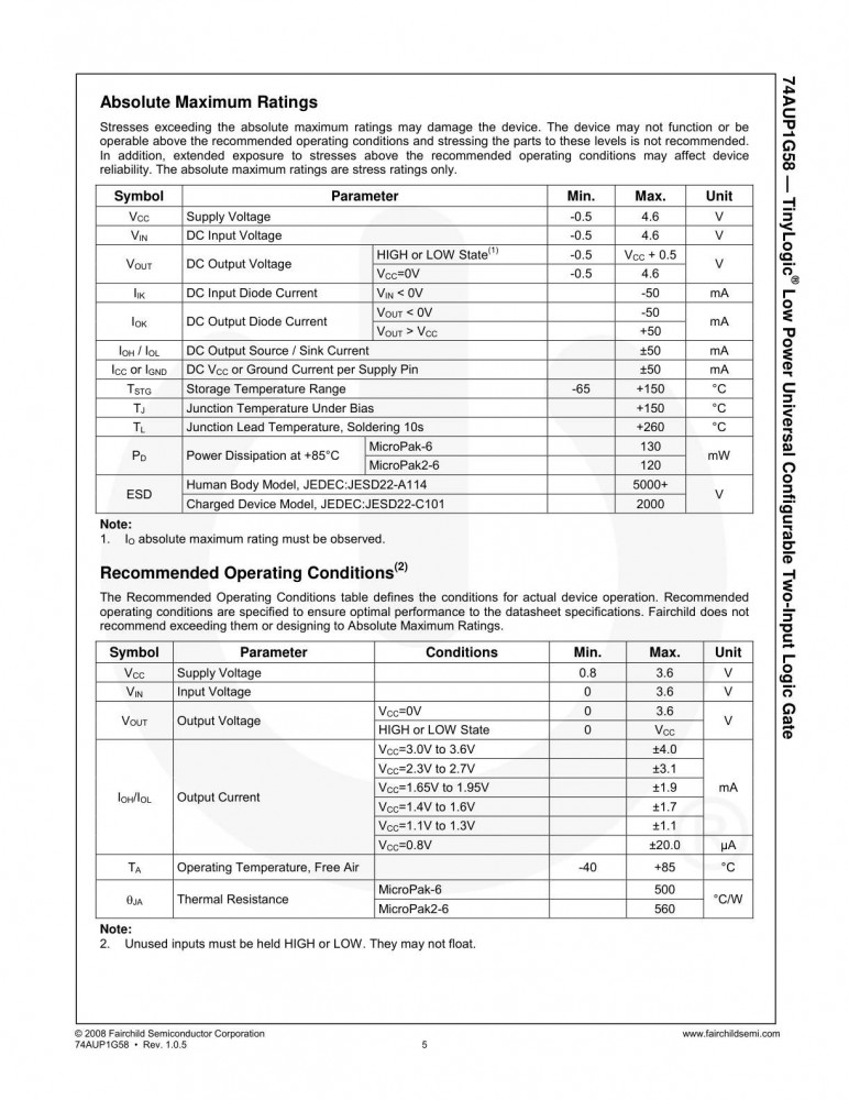 74AUP1G58 datasheet page 6