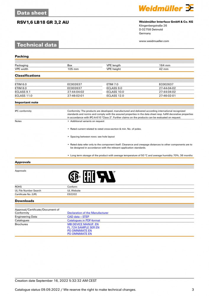 WEIDMULLER 1444200000 documentation page 3
