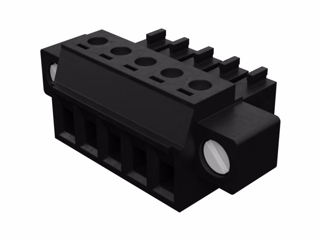 3.81mm Pitch Eurostyle Horizontal Plug, with Retention Screws and Reverse Imprinting, Gold (Au) Plated, Black, 5 Circuits for sale