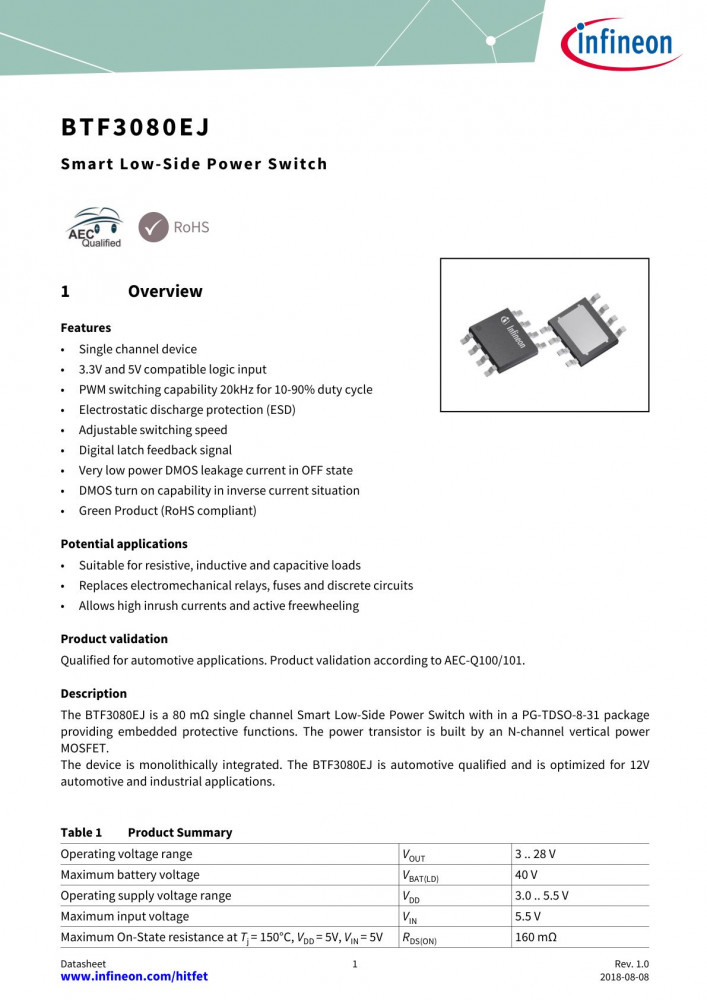 BTF3080EJ datasheet page 1
