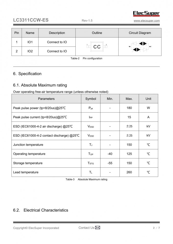 LC3311CCW-ES datasheet page 2