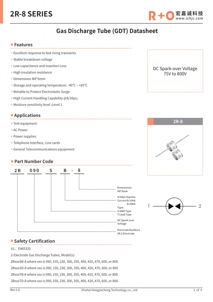 2R230TD-8 datasheet page 1