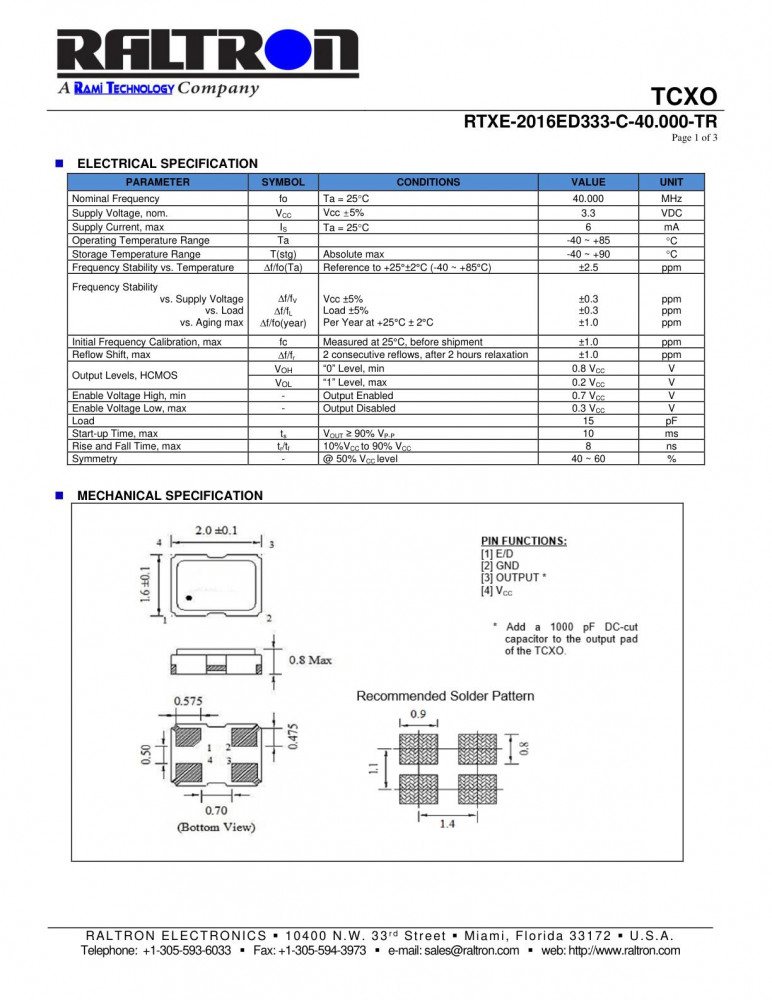 RTXE-2016ED333-C-40.000-TR datasheet page 1
