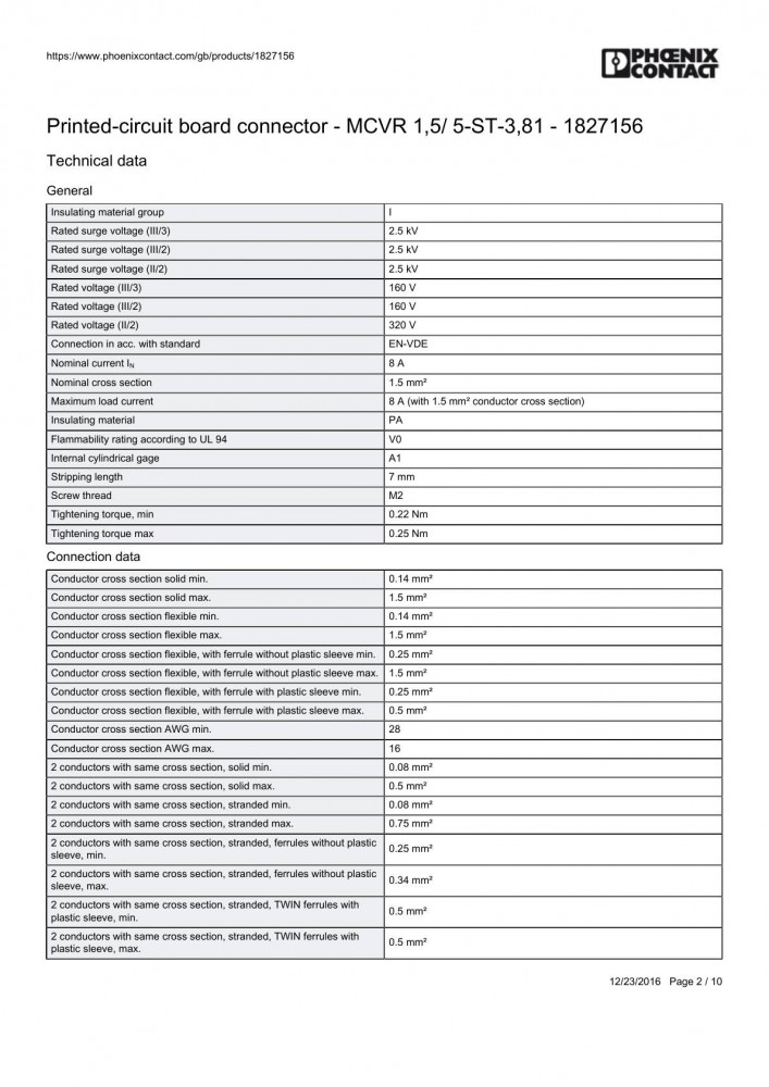 Phoenix Contact 1827156 document page 2