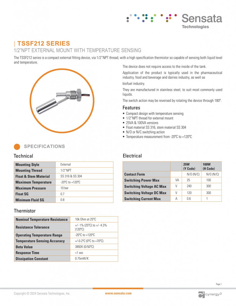 TSSF212H100 datasheet page 1