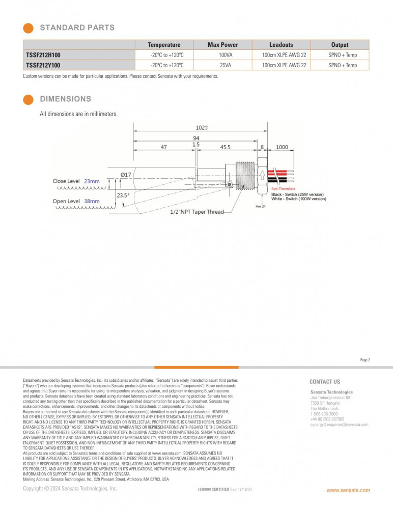 TSSF212H100 datasheet page 2