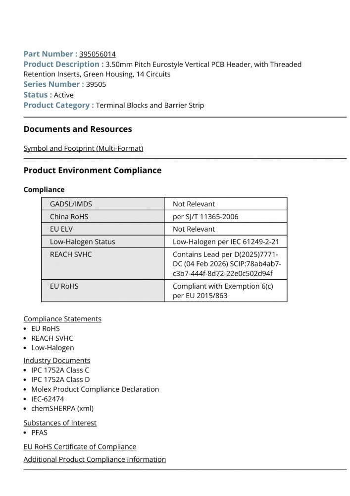 Technical document page 1 for product reference