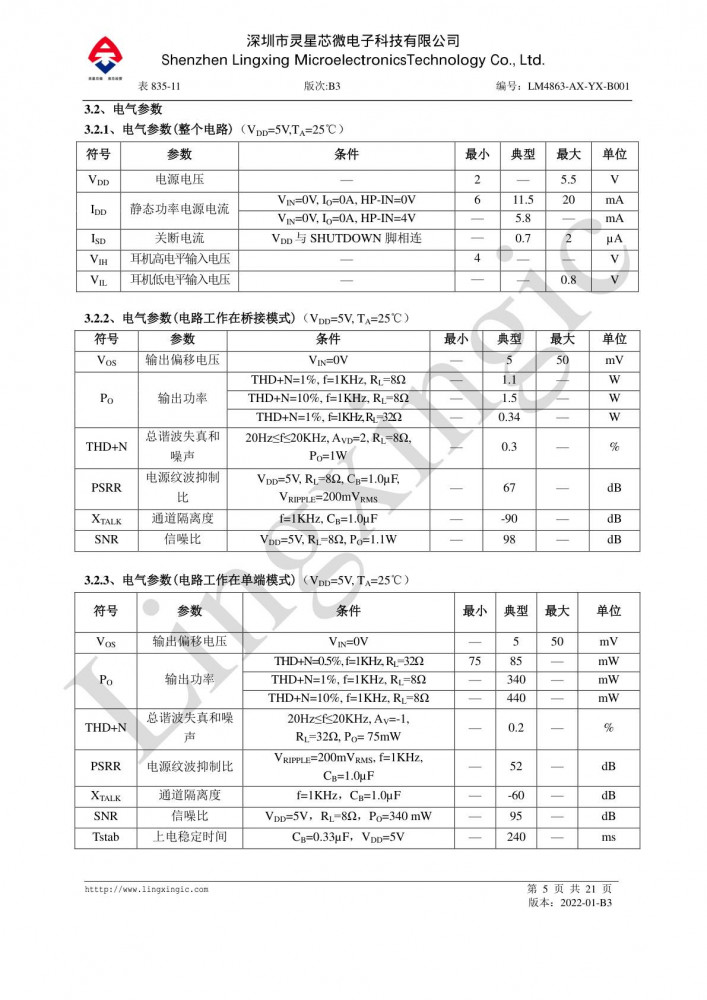 LM4863 datasheet page 5
