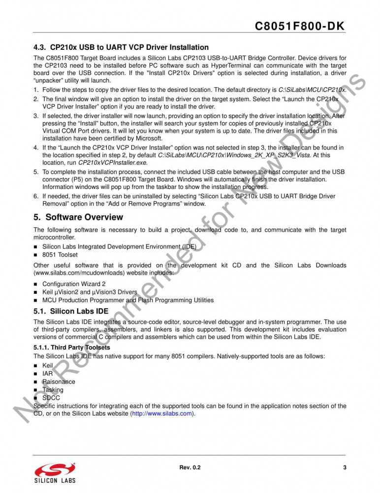 C8051F800 Development Kit User Guide page 3