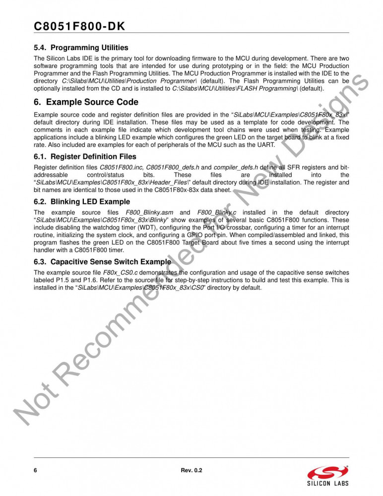 C8051F800 Development Kit User Guide page 6