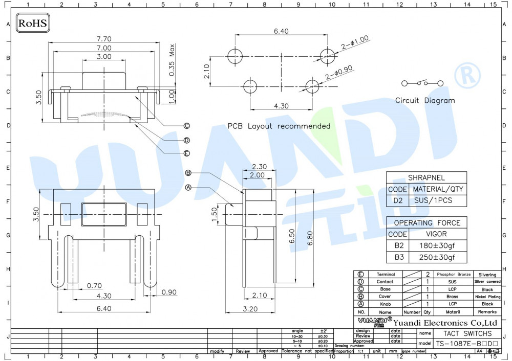 Yuandi TS-1087E-B3D2 technical document page
