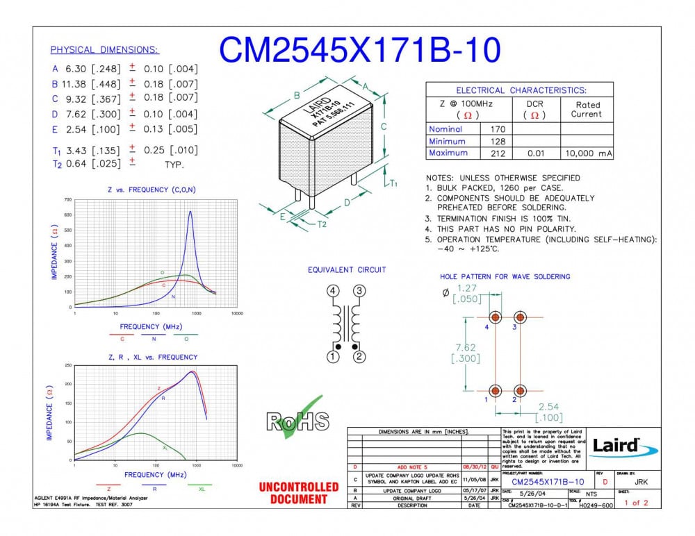 CM2545X171B-10 technical document preview