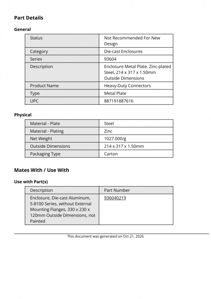 Technical document image 2 for MOLEX 936040336