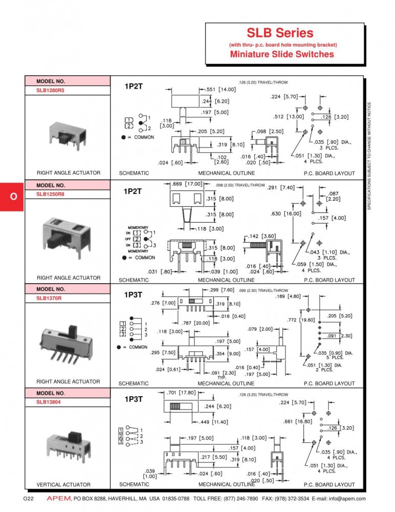 APEM SLB series datasheet page 5