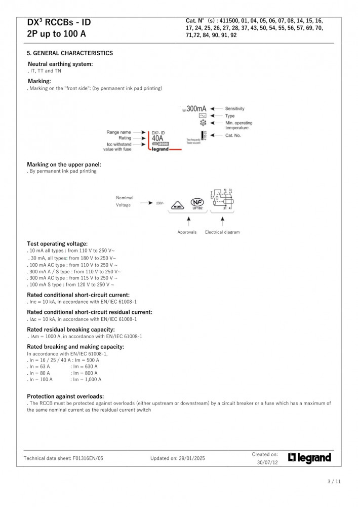 Legrand RCCB technical document page 3
