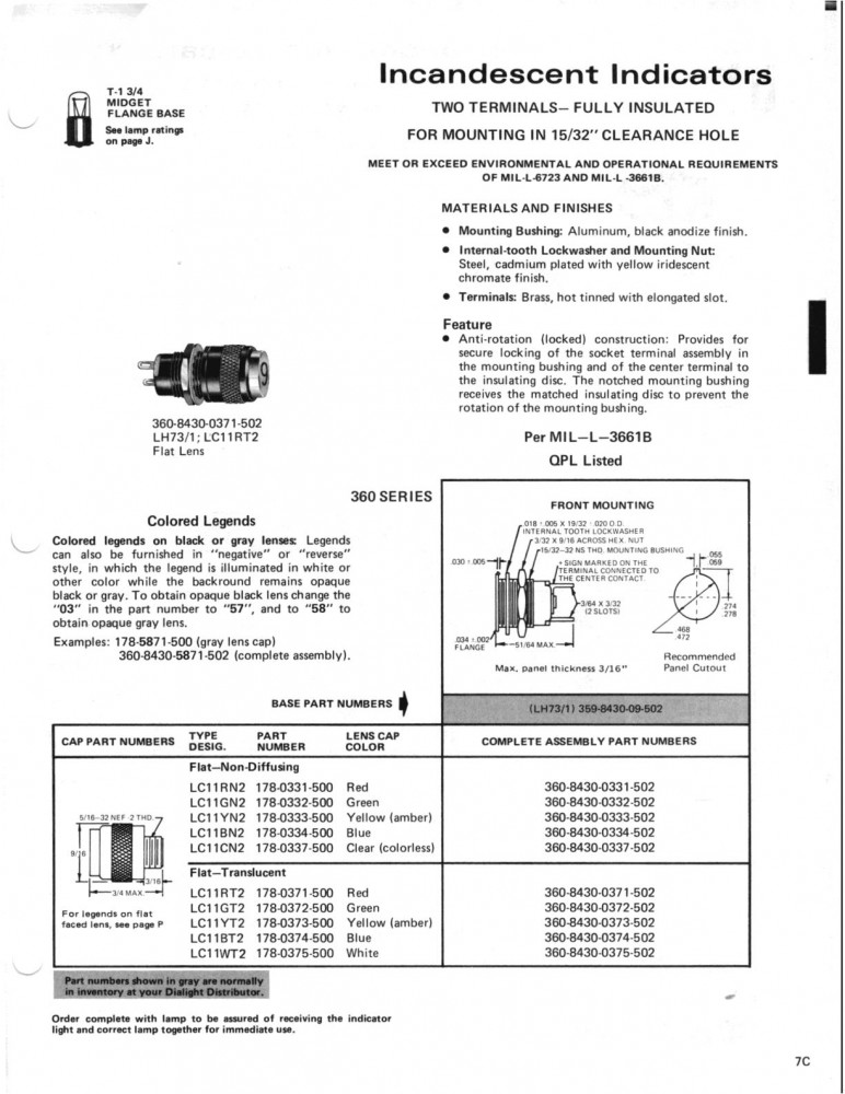 Dialight 178-0337-500 technical document page 1