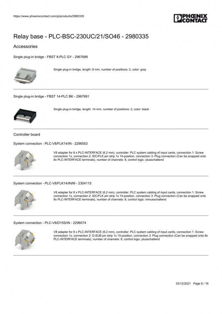 Phoenix Contact 2980335 technical document page 8