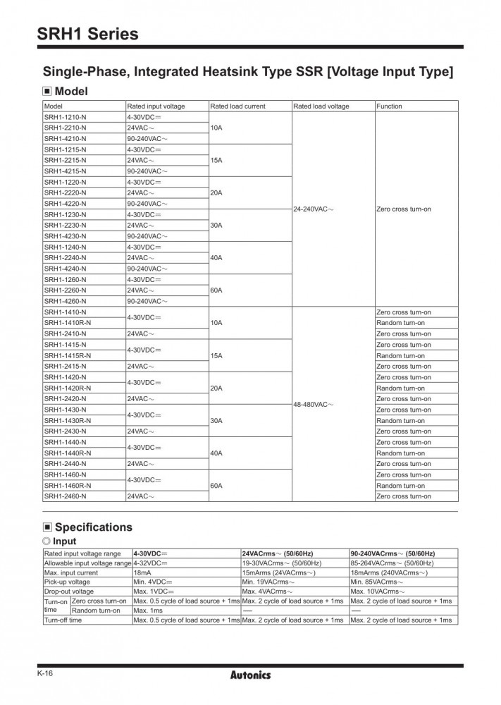 Autonics SRH1 Series datasheet page 2