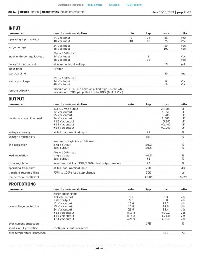 PRC60 datasheet page 2