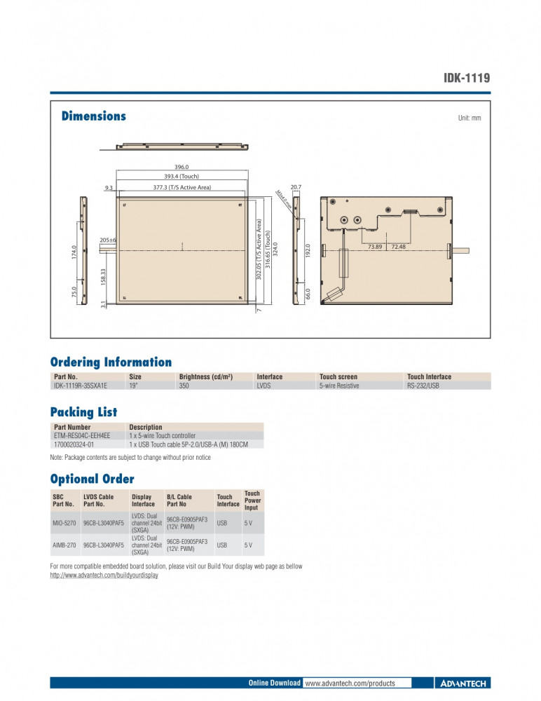 IDK-1119R-35SXA1E technical document page 2