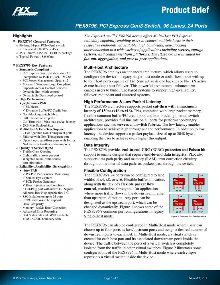 PEX8796 technical document page 1