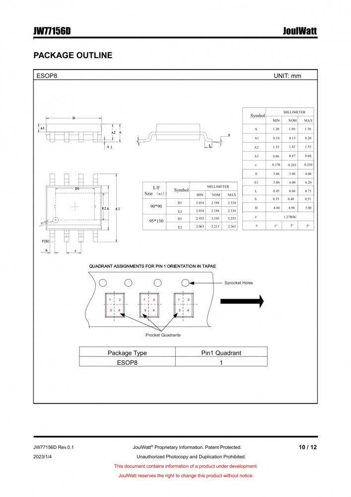 JW77156D datasheet page 10