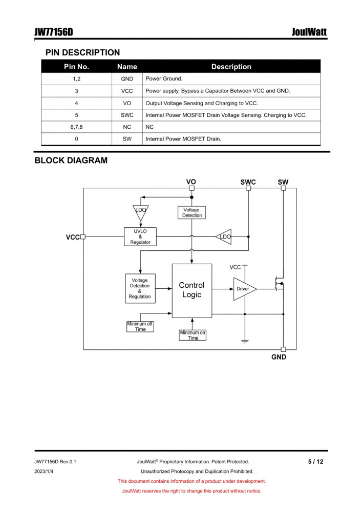 JW77156D datasheet page 5
