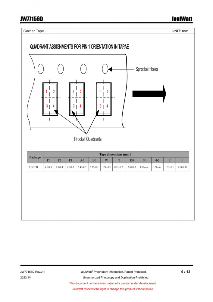 JW77156D datasheet page 9