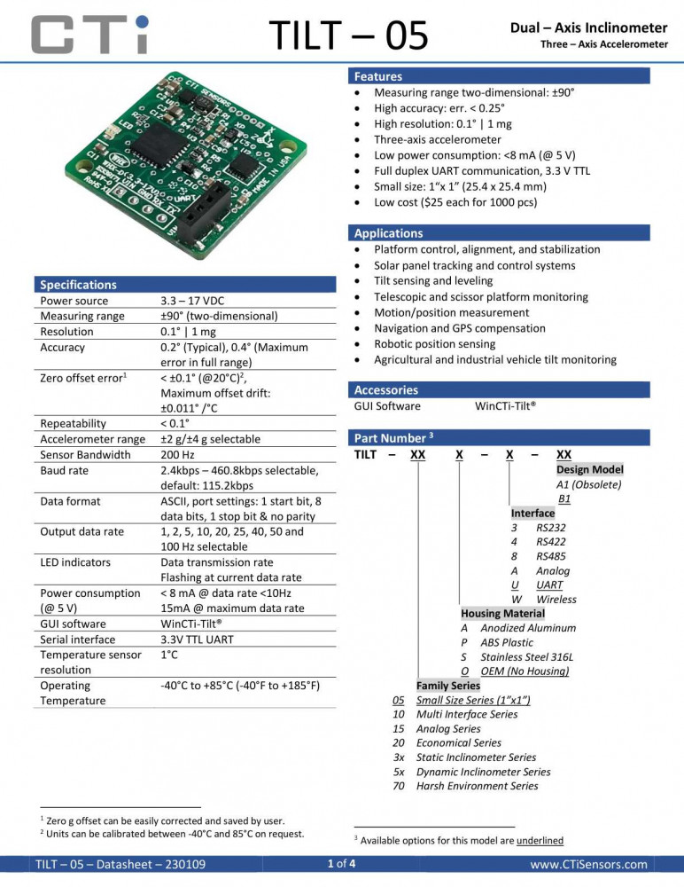 Tilt-05-B1 technical document page 1