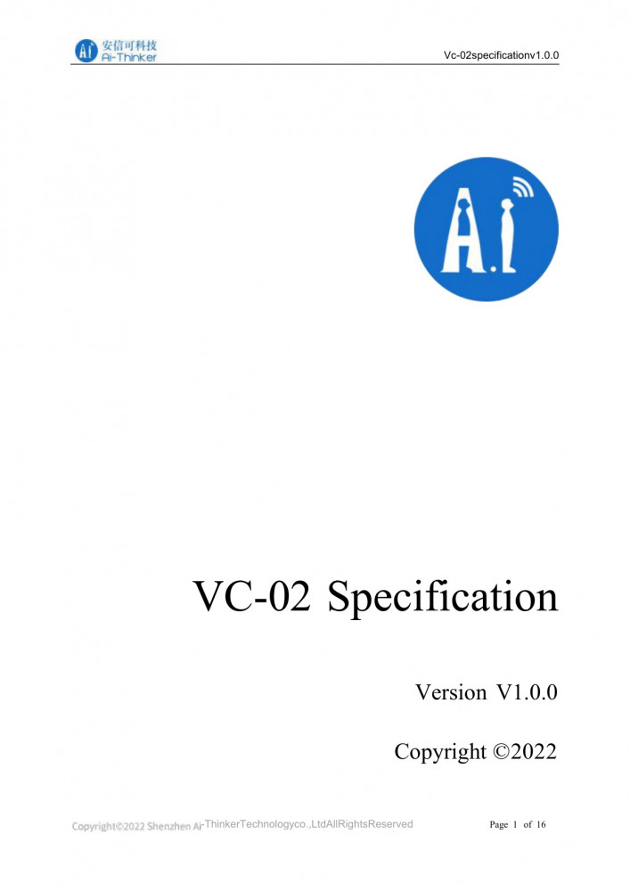 VC-02 specification page 1