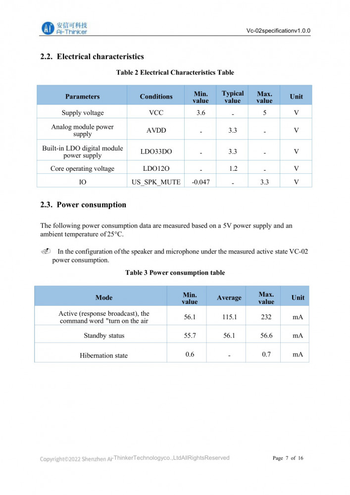 VC-02 specification page 7