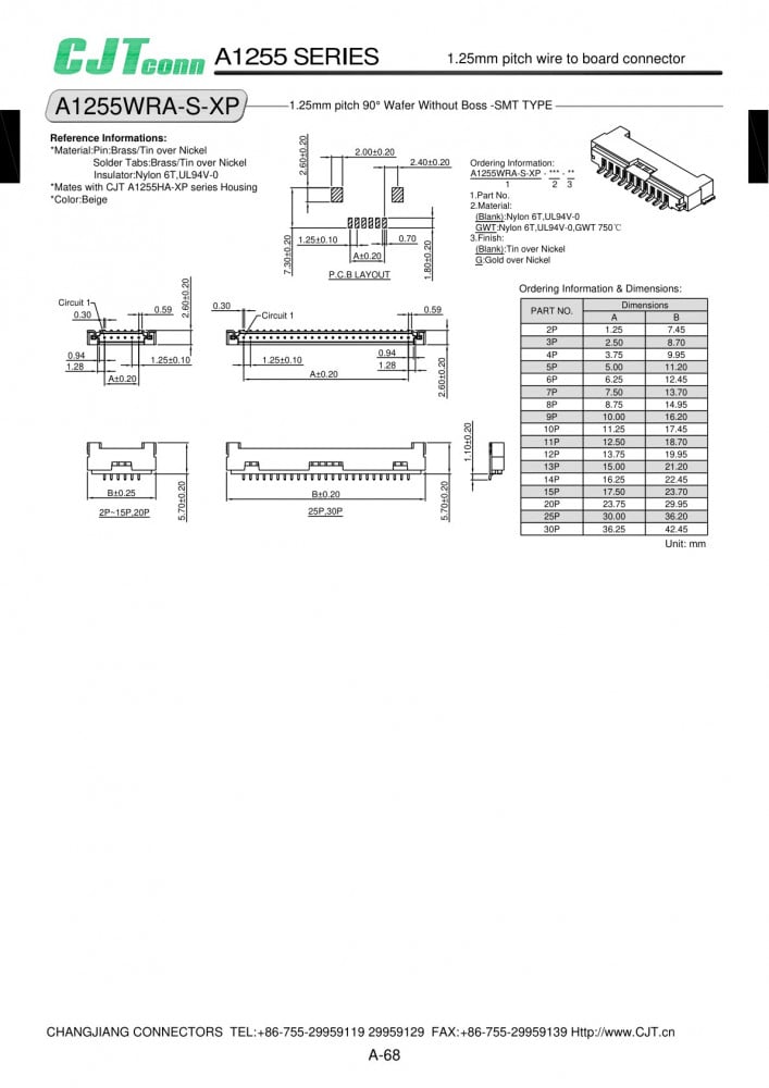 CJT A1255 series document page 6