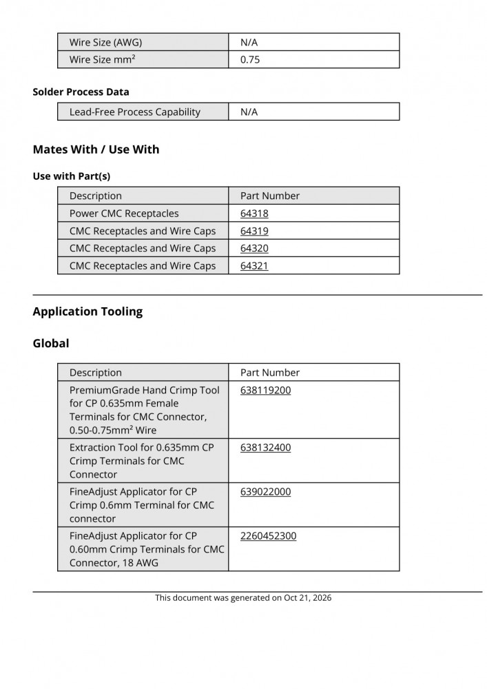 MOLEX 643221339 technical document page 3