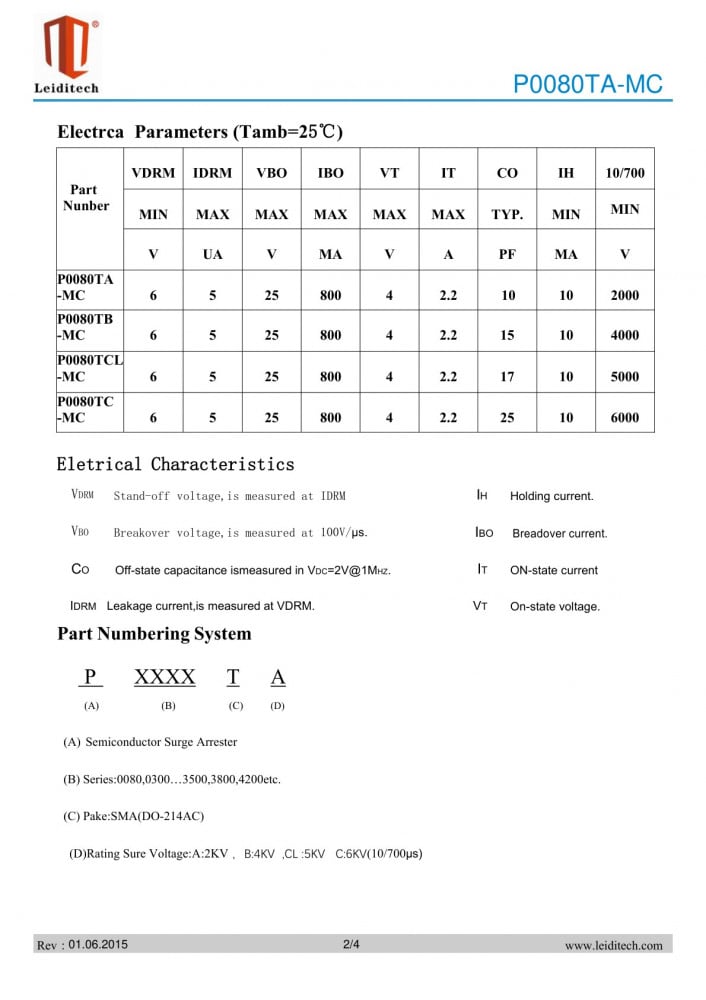 P0080TA-MC datasheet page 2