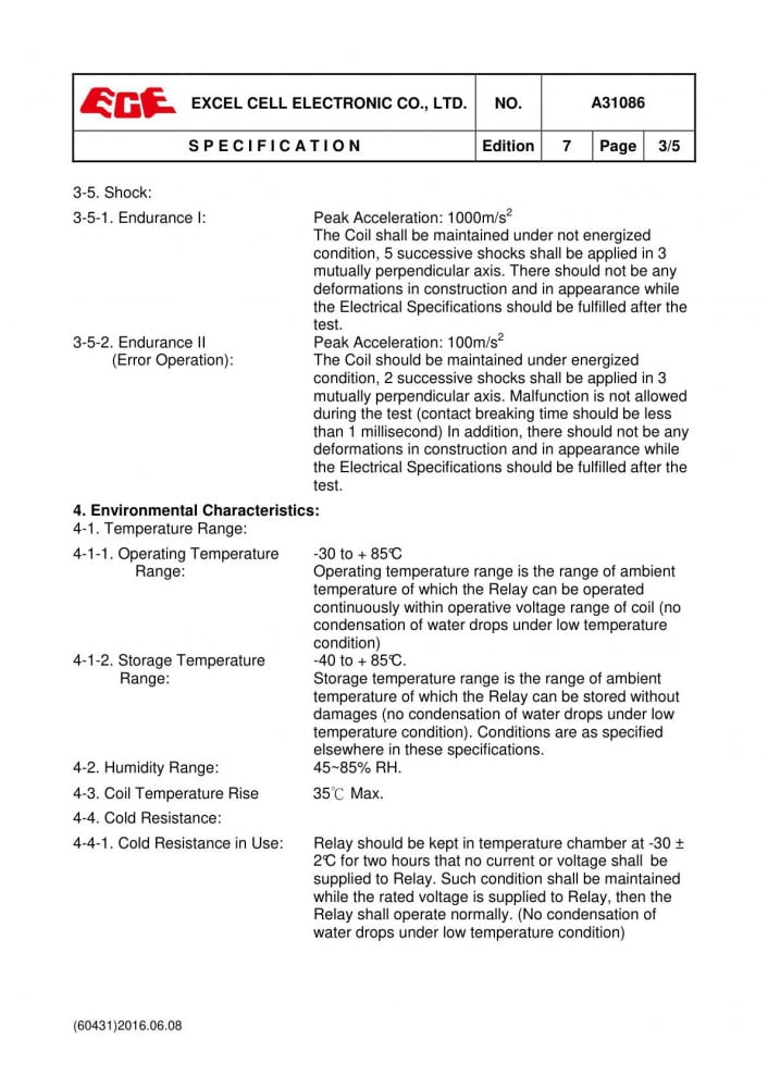 ECE ETR RWH relay specification page 3
