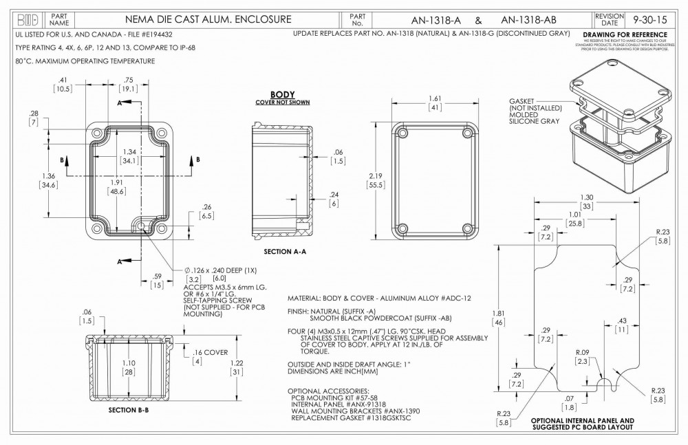 AN-1318-AB manufacturer drawing page