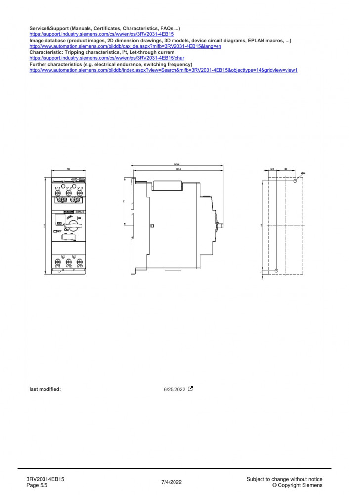 3RV20314EB15 technical document page 5