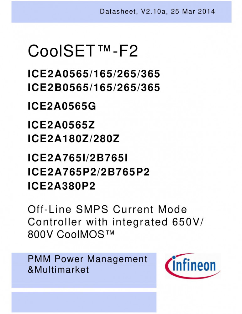 ICE2A0565G datasheet page 1