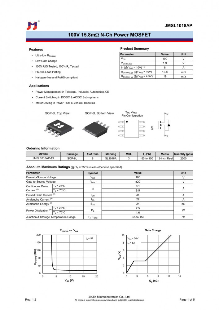 JMSL1018AP datasheet page 1