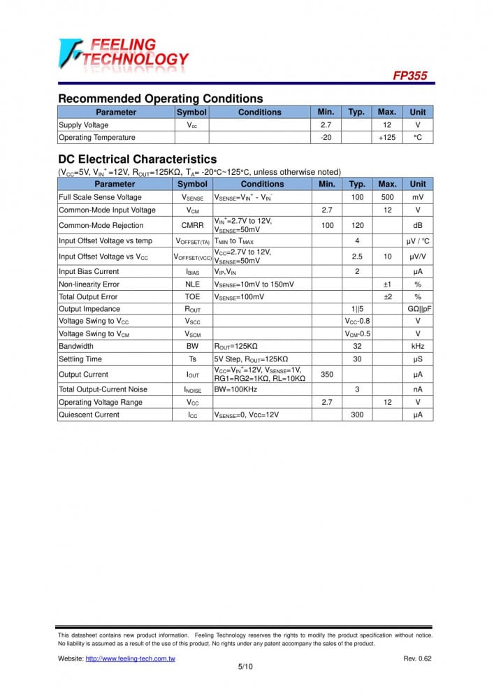 FP355 datasheet page 5