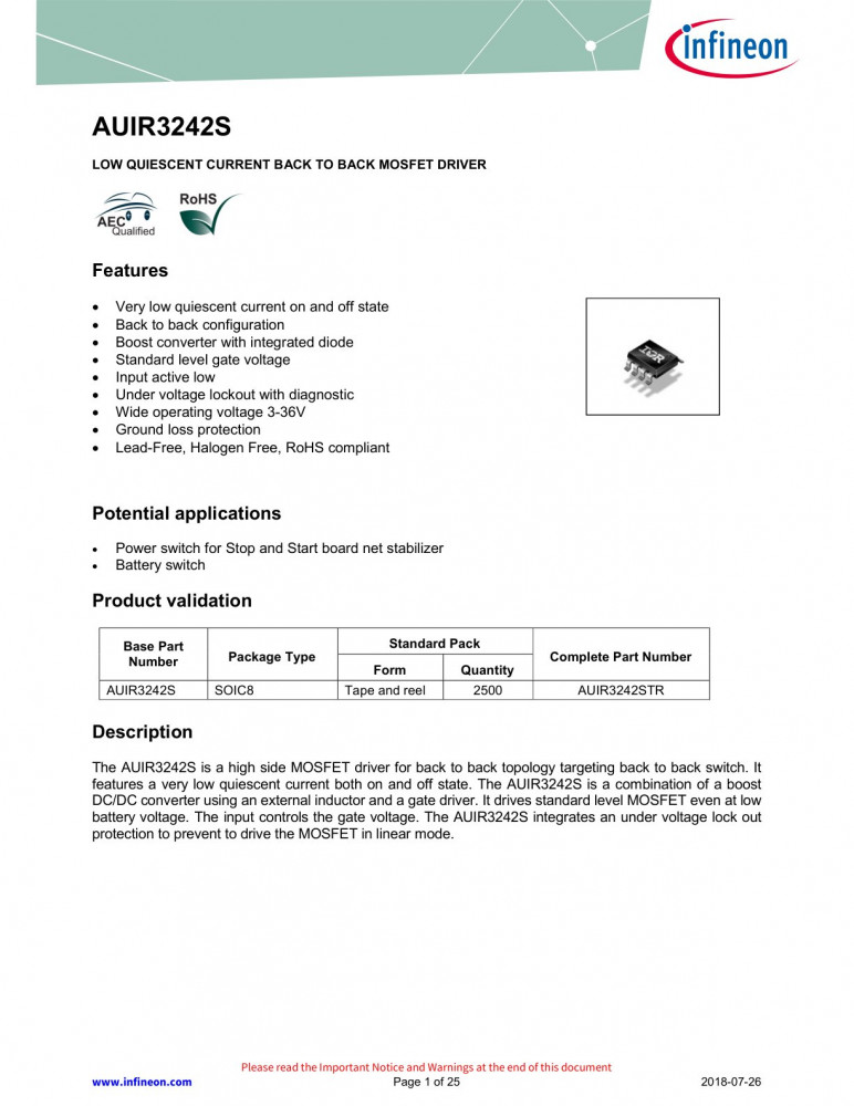 AUIR3242S datasheet page 1