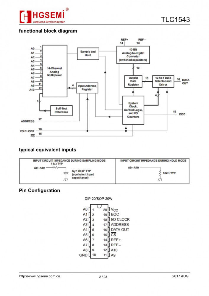 TLC1543CN datasheet page 2