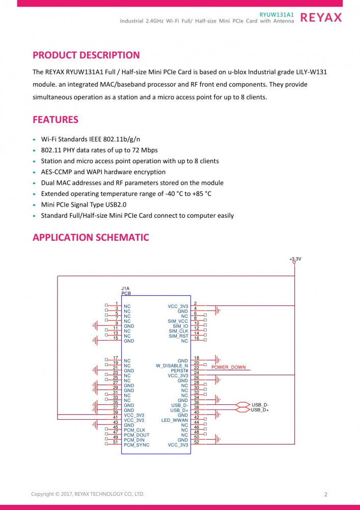 RYUW131A1 datasheet page 2