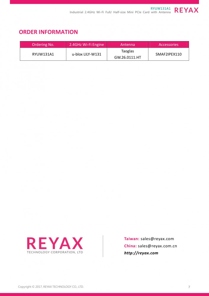RYUW131A1 datasheet page 7