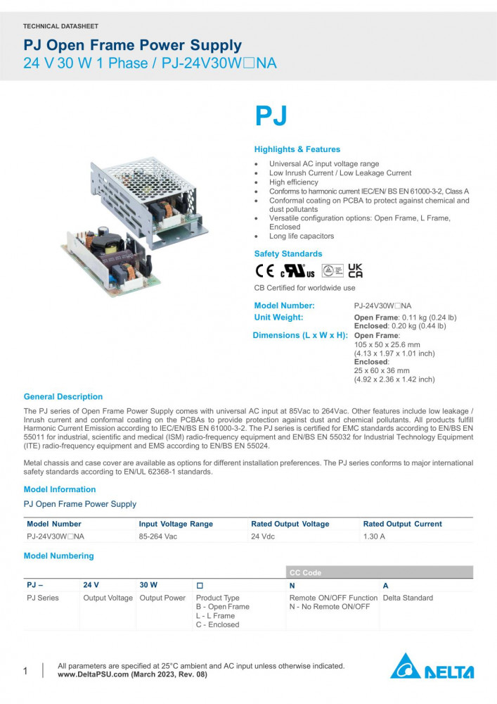 PJ-24V30WCNA datasheet page 1