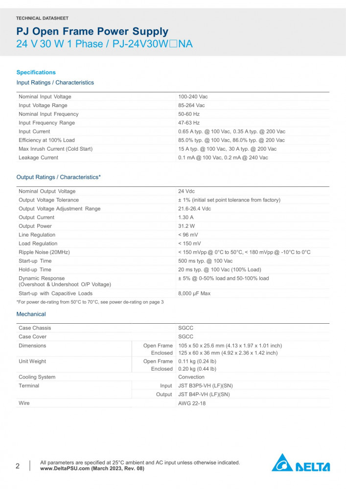 PJ-24V30WCNA datasheet page 2