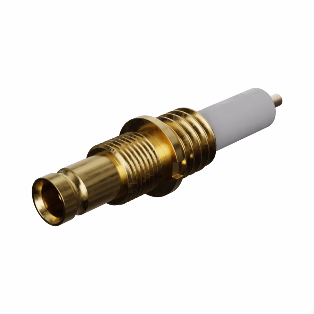 DIN 1.0/2.3 Jack, Straight, Panel Mount, Gold (Au) Plated, Candlestick Contact, 18.00mm Length, 50 Ohms for sale